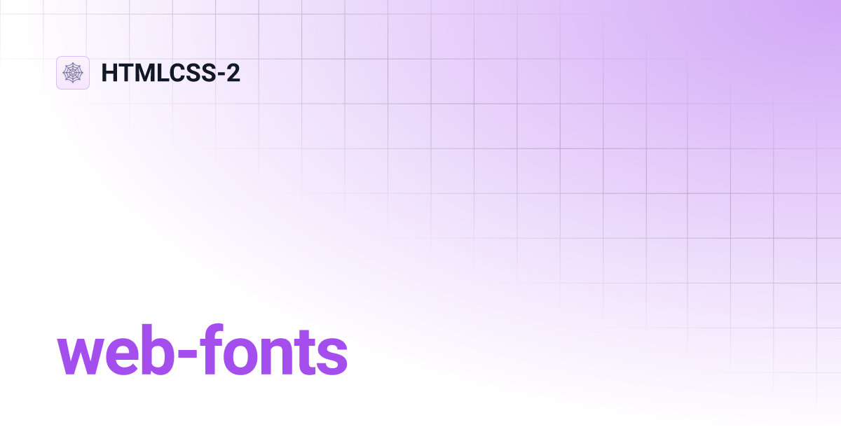 Web Fonts Htmlcss 2
